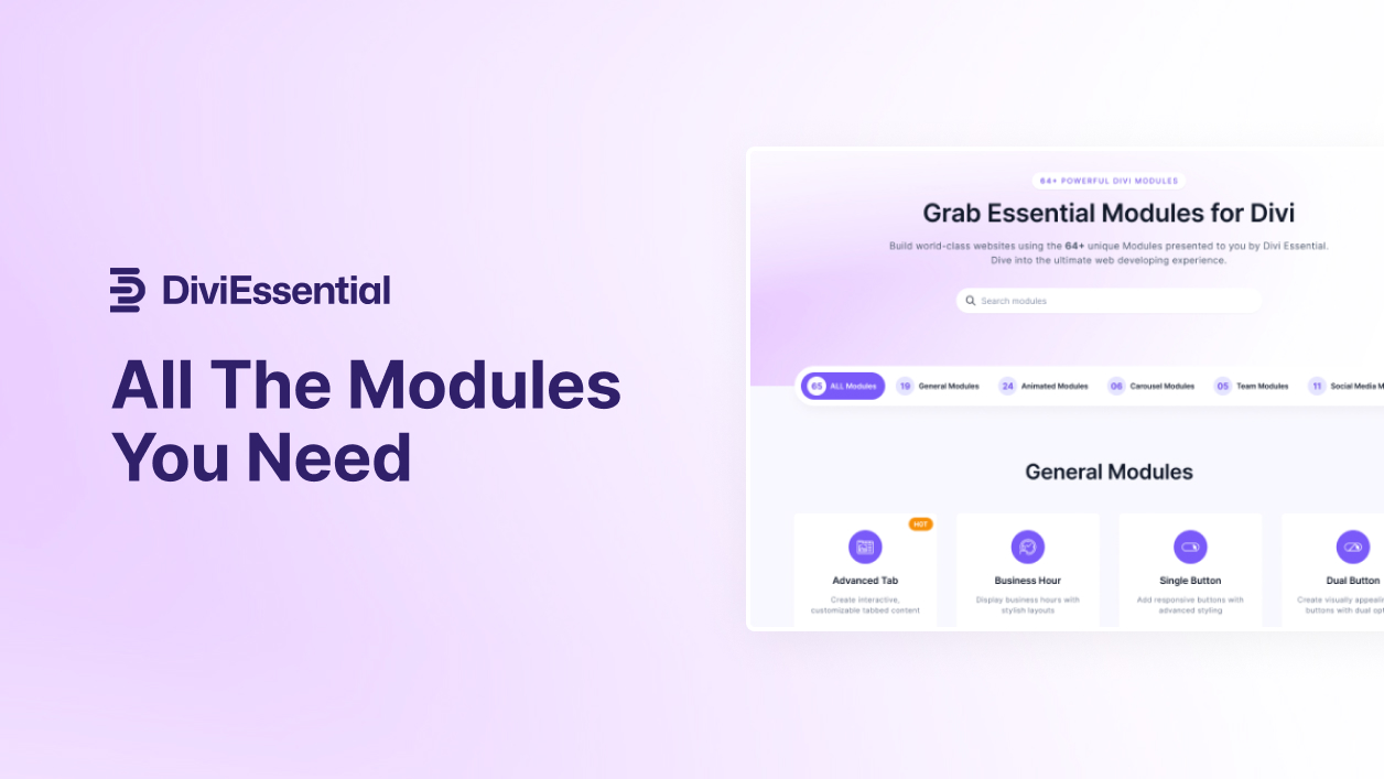 Divi Essential Modules: Explore Our Divi Module Collection