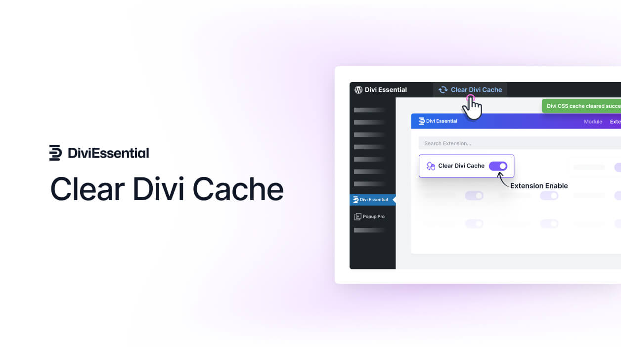 Clear Divi Cache | Divi Essential Extension