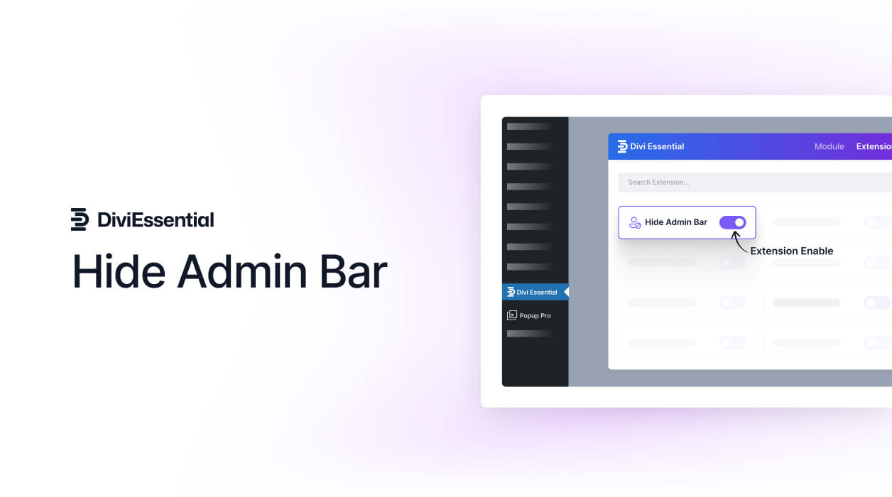 Hide Admin Bar | Divi Essential Extension